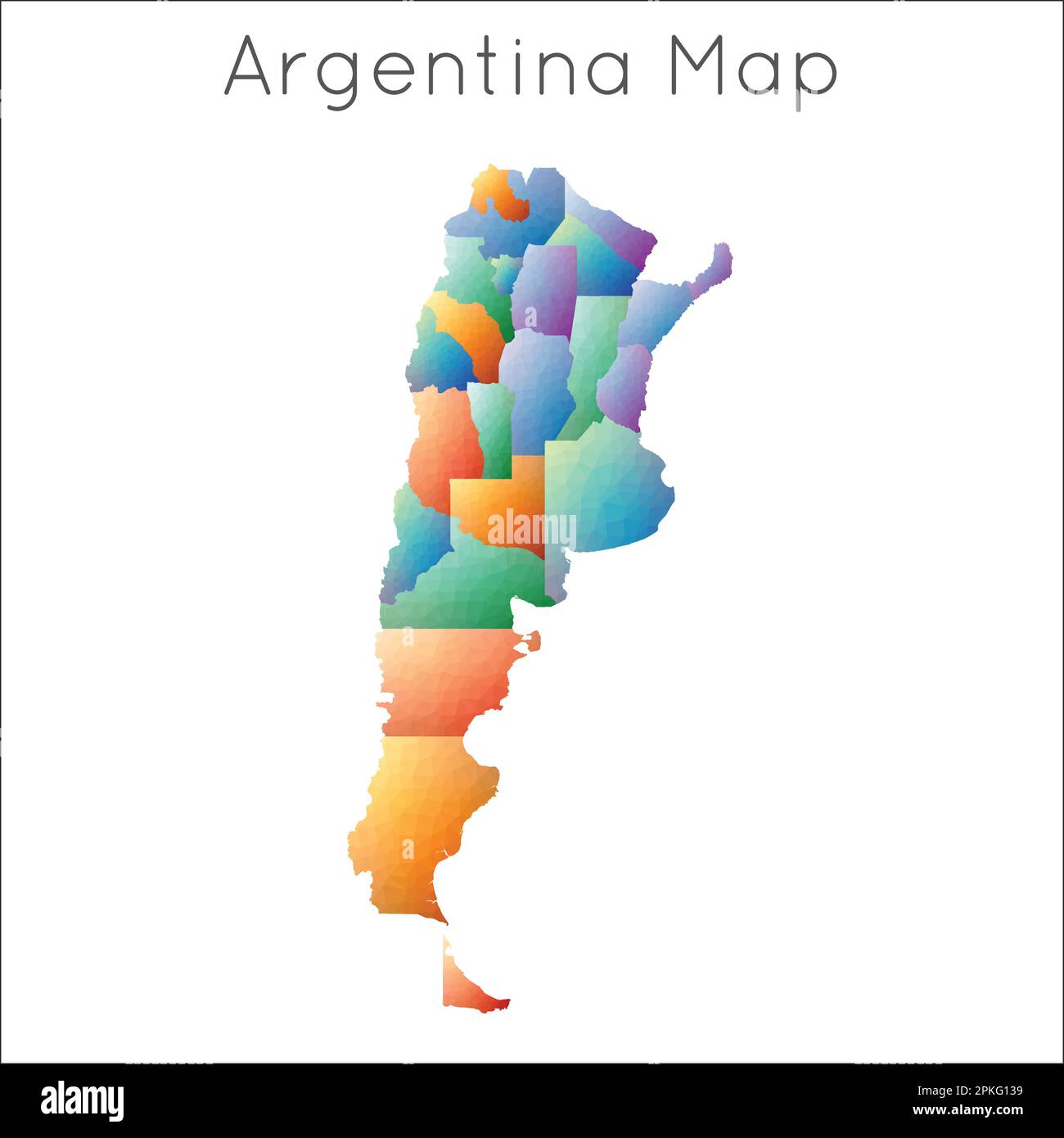 Low Poly map of Argentina. Argentina geometric polygonal, mosaic style ...