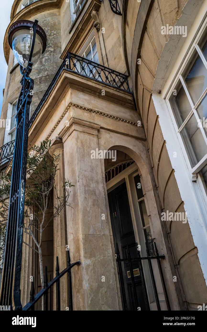 Abstract image of Bath architecture. Georgian street lamp, portico ...