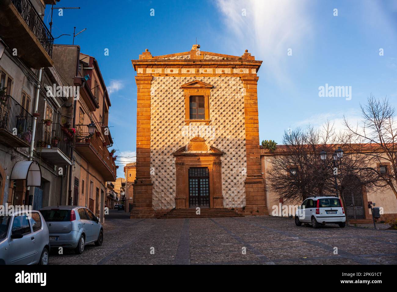 Aidone, Italy - December 30, 2022: View of the San Domenico church in ...
