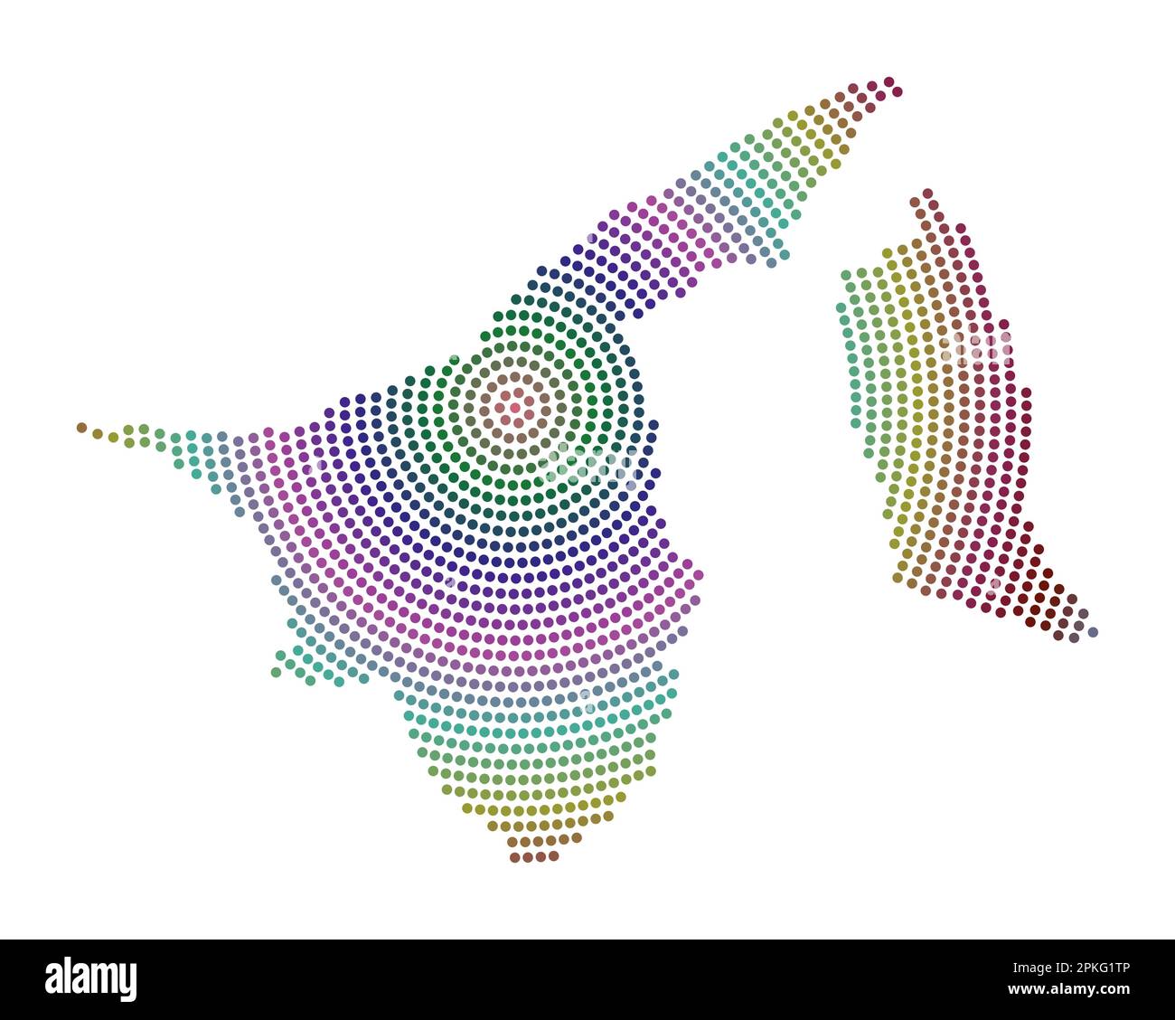 Brunei dotted map. Digital style shape of Brunei. Tech icon of the ...