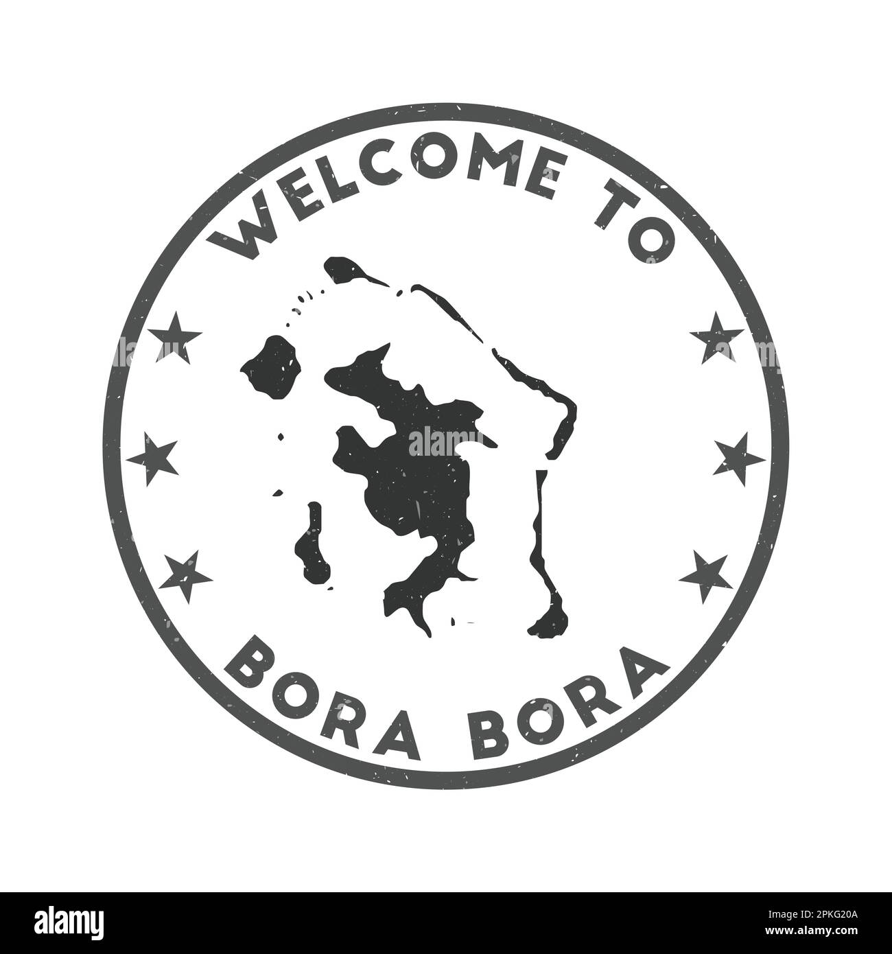 Welcome to Bora Bora stamp. Grunge island round stamp with texture in ...