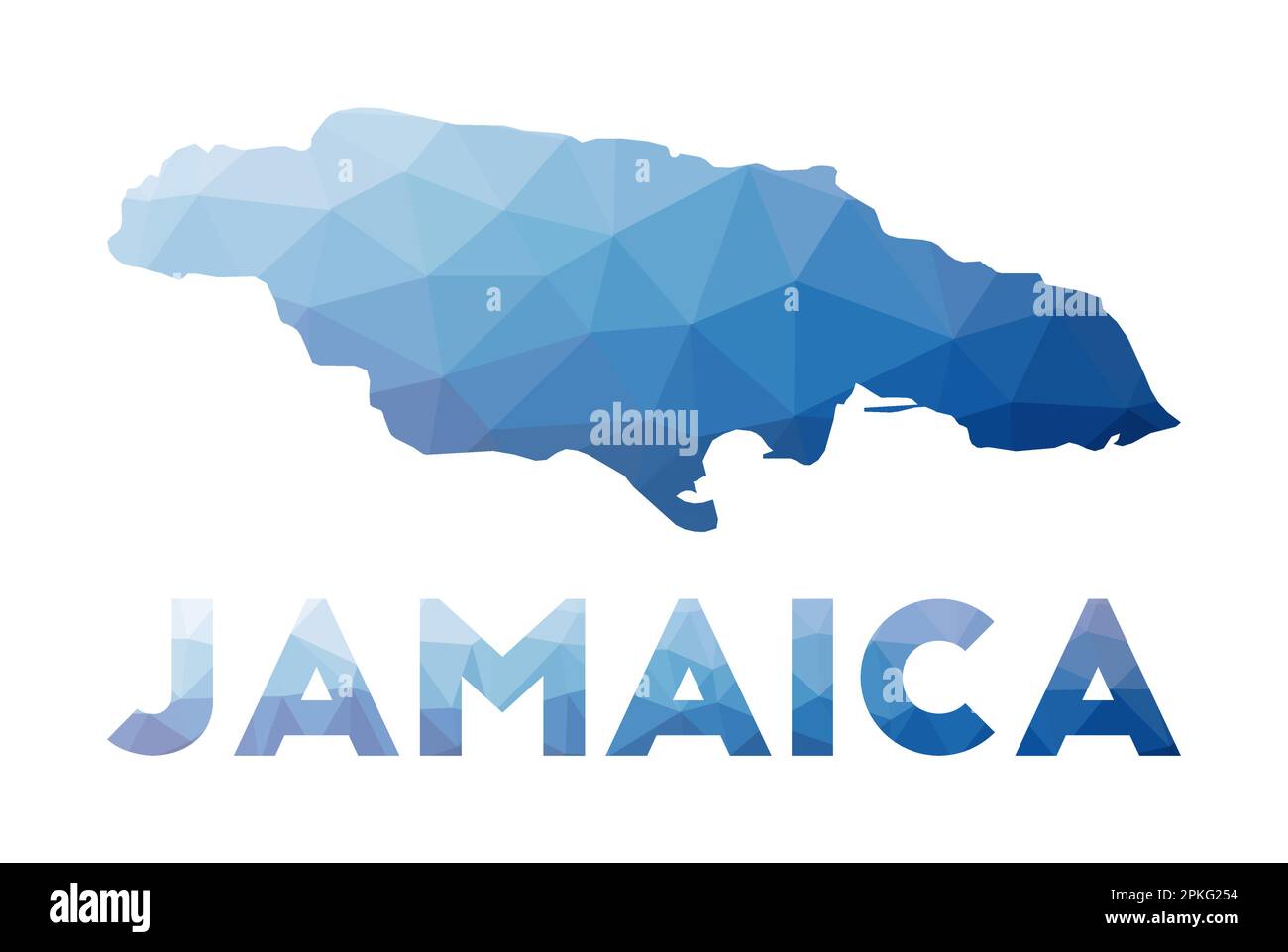 Low poly map of Jamaica. Geometric illustration of the country. Jamaica ...