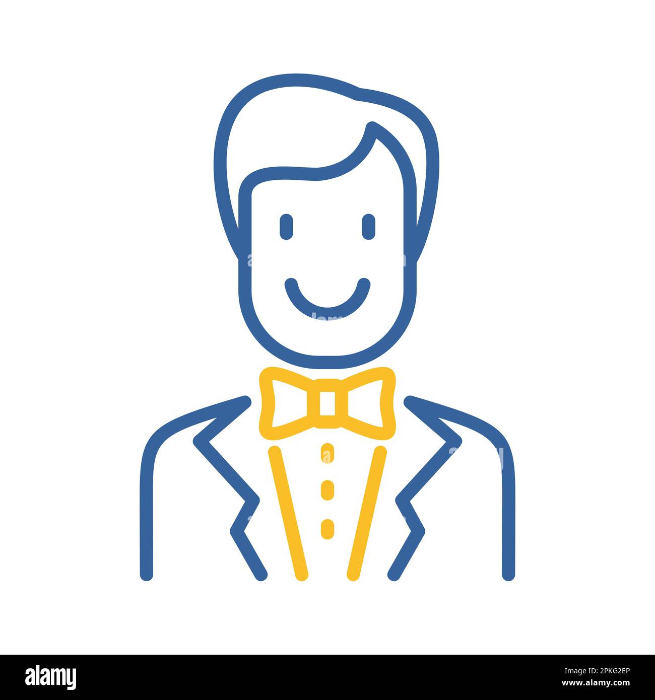 Groom, bridegroom, fiance man in costume isolated icon. Vector ...