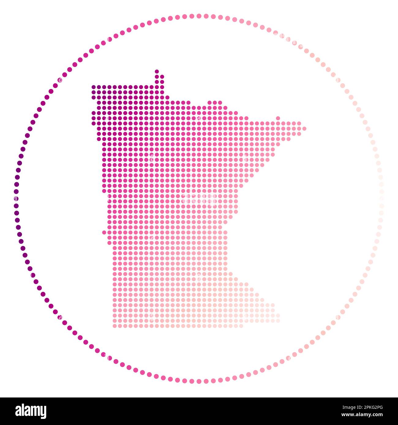 Minnesota digital badge. Dotted style map of Minnesota in a circle ...