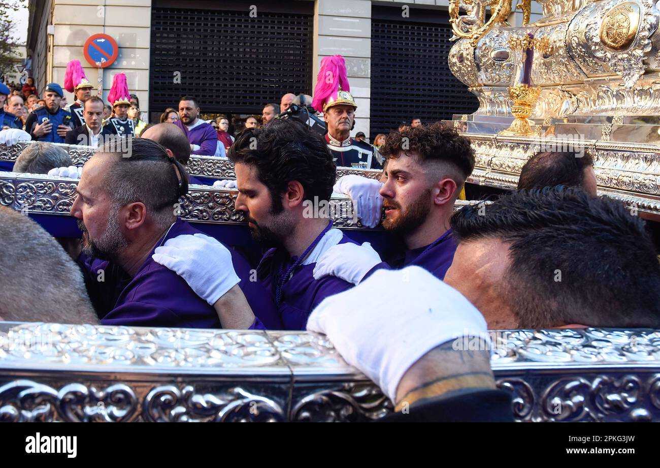 Walkers seen carrying the image of Jesus Christ during the Holy Week ...