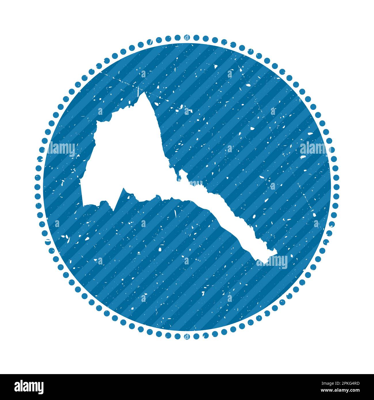 Eritrea Striped Retro Travel Sticker Badge With Map Of Country Vector Illustration Stock