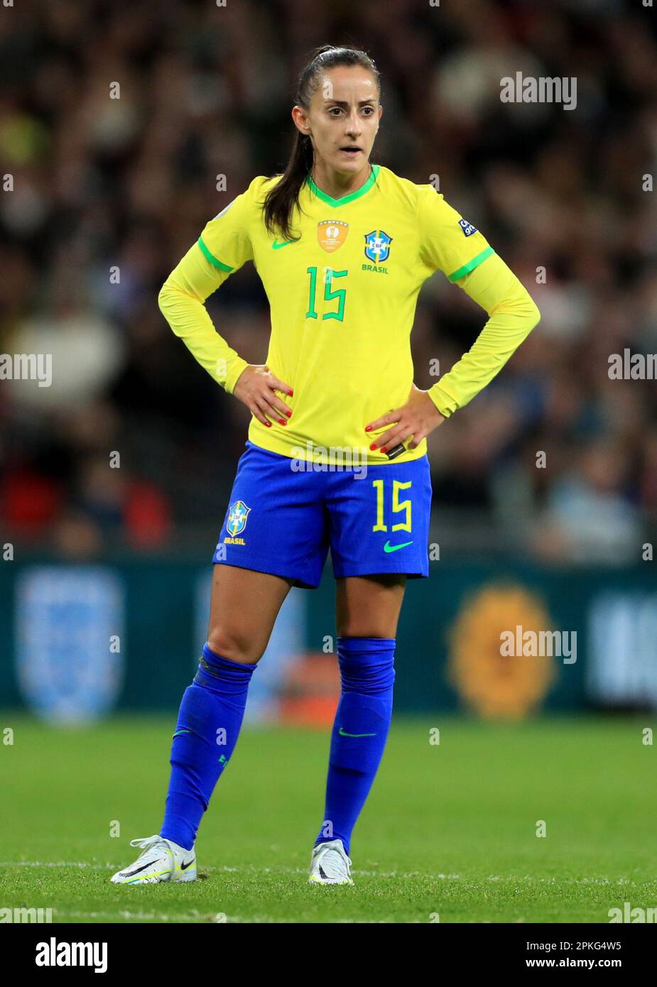 Brazil’s Luana during the Women’s Finalissima at Wembley Stadium ...
