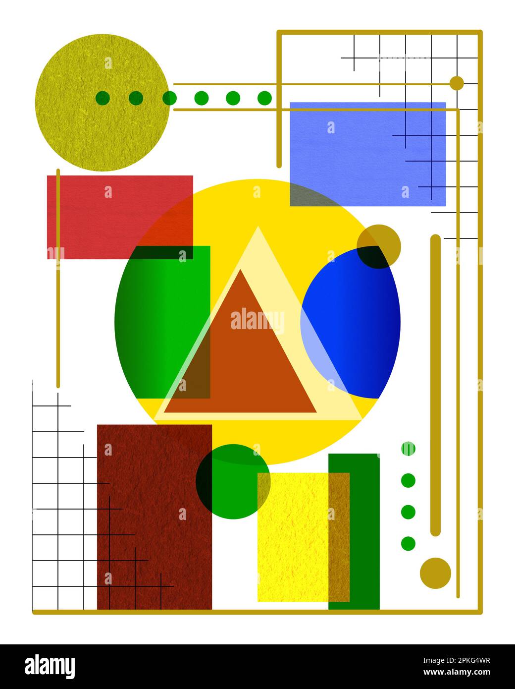 A vibrant abstract drawing featuring a dynamic composition of red, blue ...