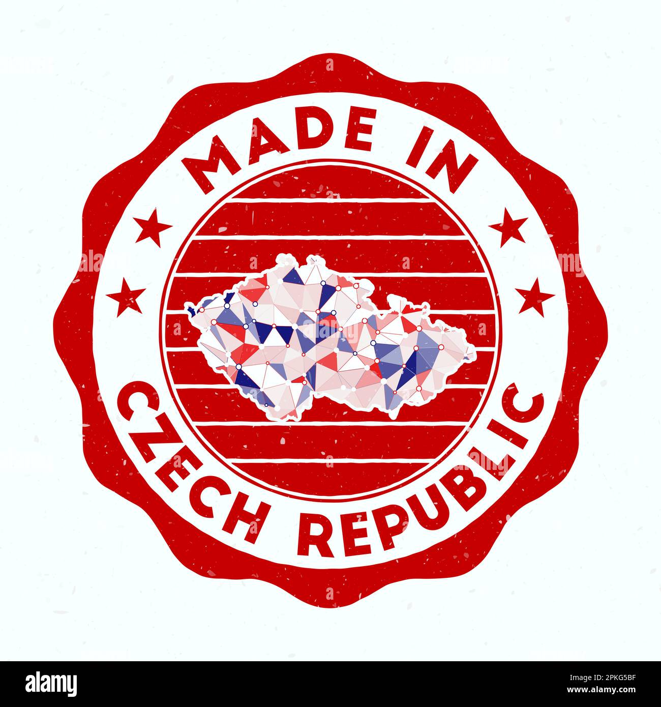 Made in Czech Republic. Country round stamp. Seal of Czech Republic ...
