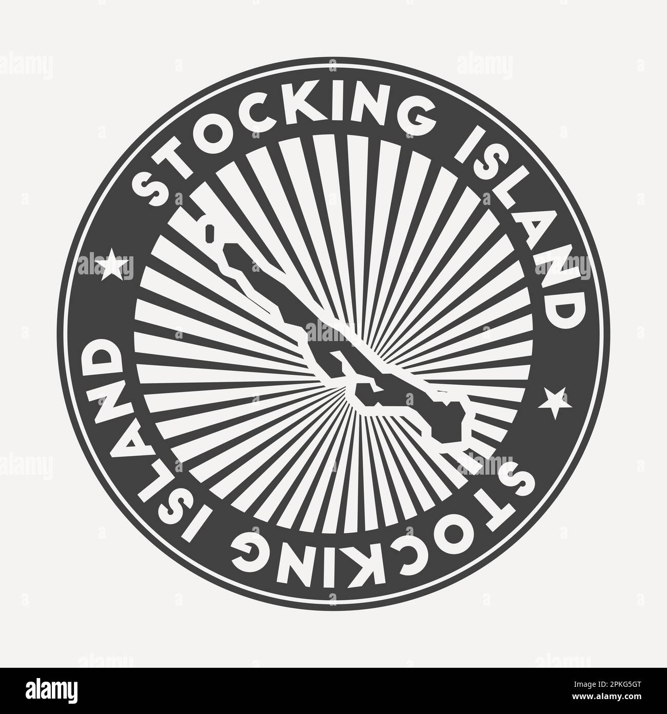 Stocking Island round logo. Vintage travel badge with the circular name ...