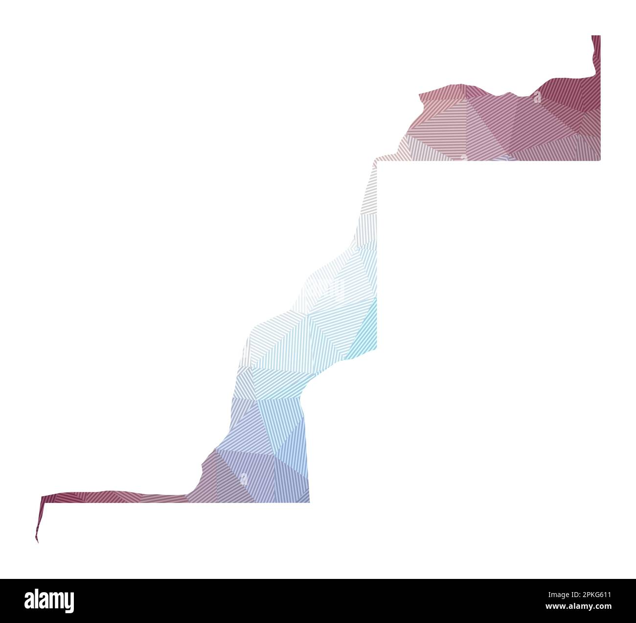 Map of Western Sahara. Low poly illustration of the country. Geometric ...