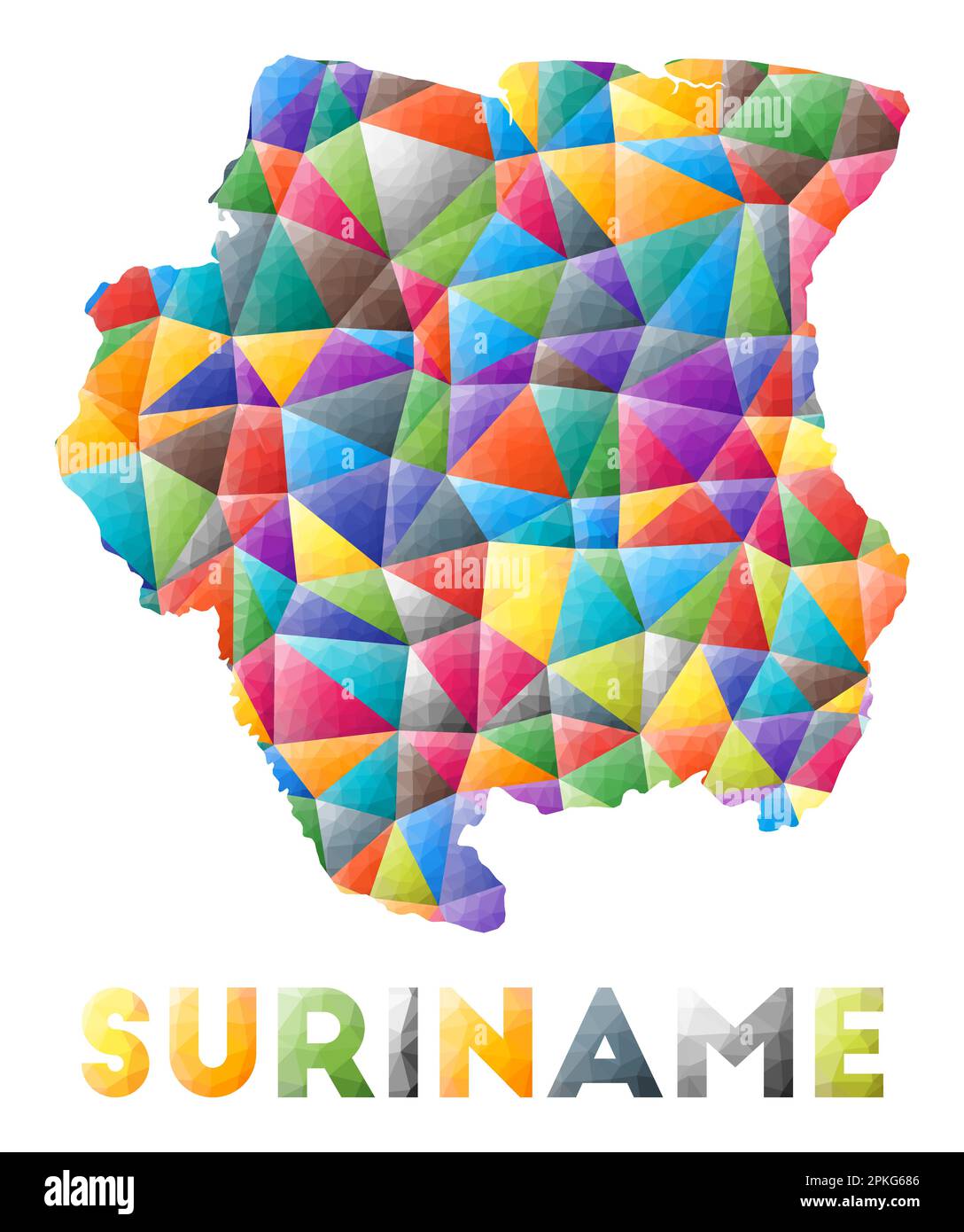 Suriname polygonal map hi-res stock photography and images - Alamy