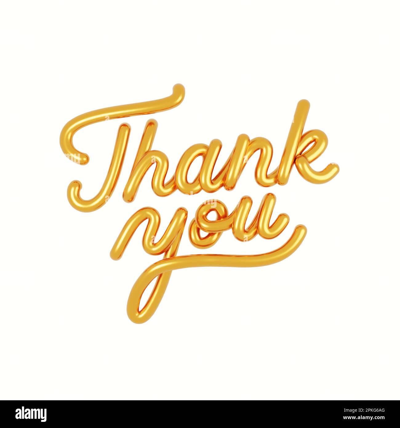 Gold 3D realistic script Thank You on a white background Stock Vector ...