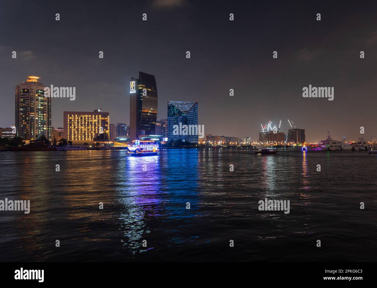 Dubai, UAE - 30 March 2023: View down the Creek towards Deira as tour ...
