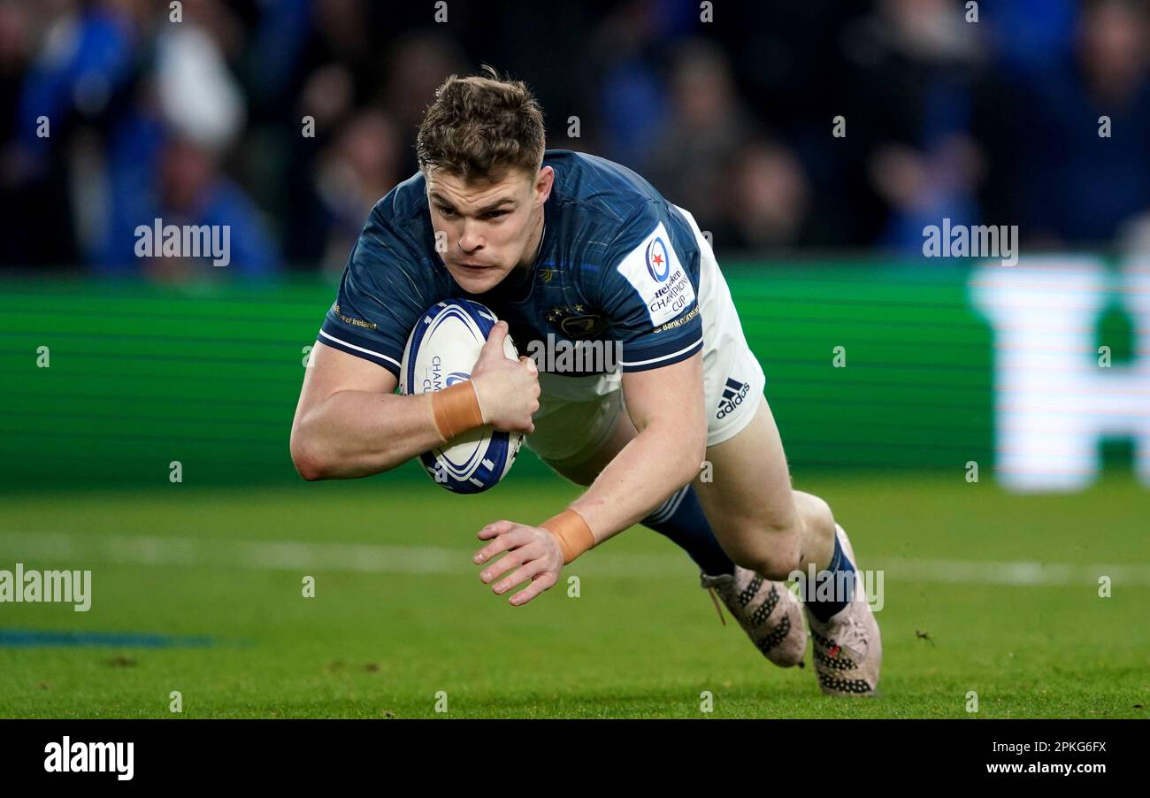 Leinster’s Gary Ringrose scores his sides forth try during the Heineken ...