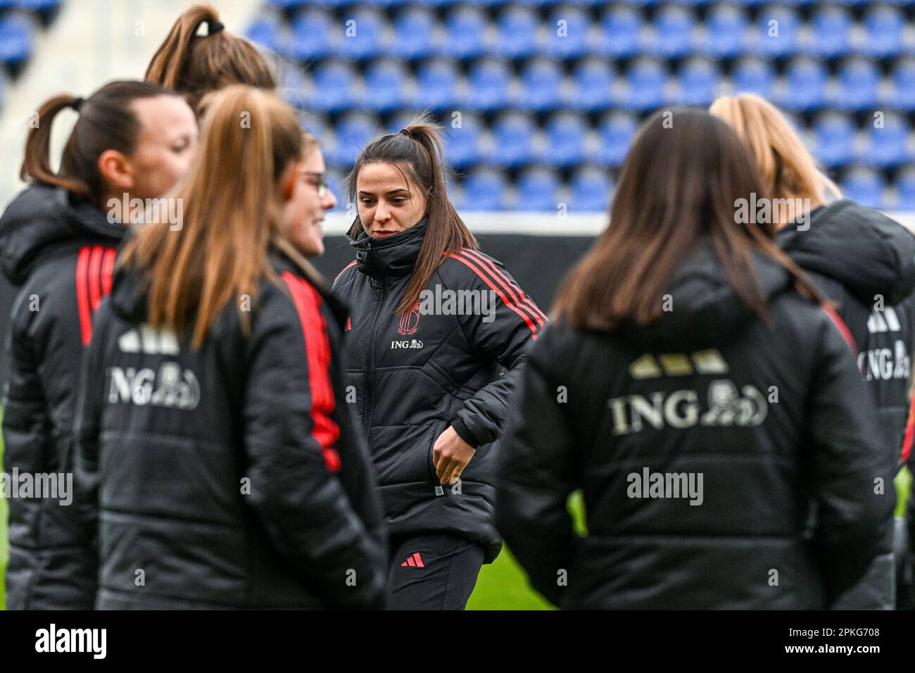 Constance Brackman arriving at the stadium pictured before a friendly ...