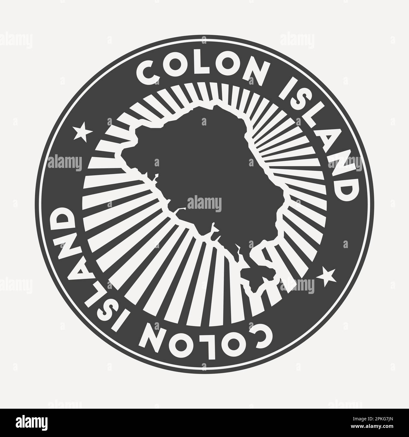 Colon Island round logo. Vintage travel badge with the circular name ...