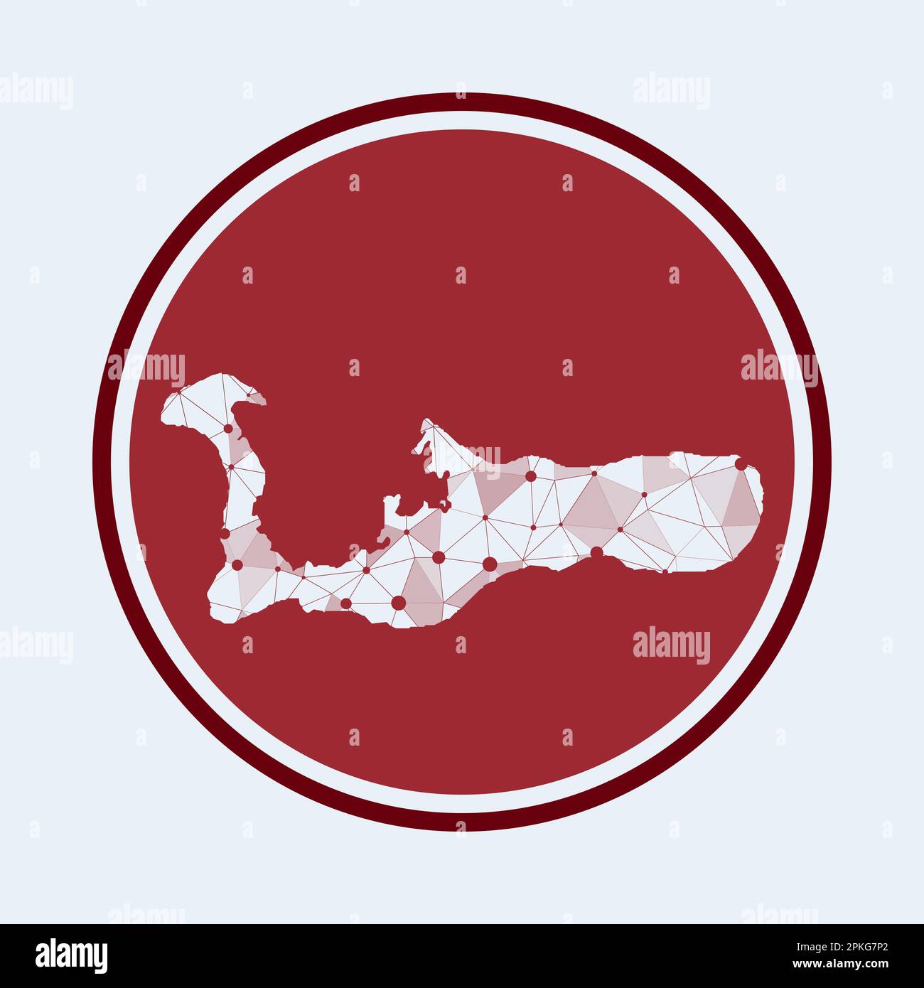 Grand Cayman icon. Trendy tech logo of the island. Geometric mesh round ...