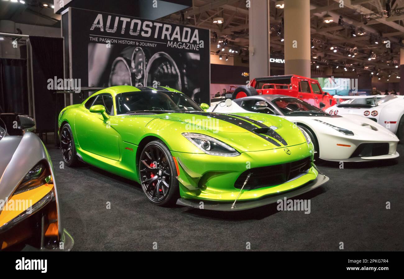 Toronto, Canada - 02 25 2023: Snakeskin Green Dodge Viper GTC ACR ...