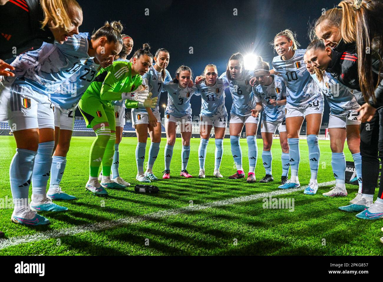team Red Flames before a friendly female soccer game between the ...