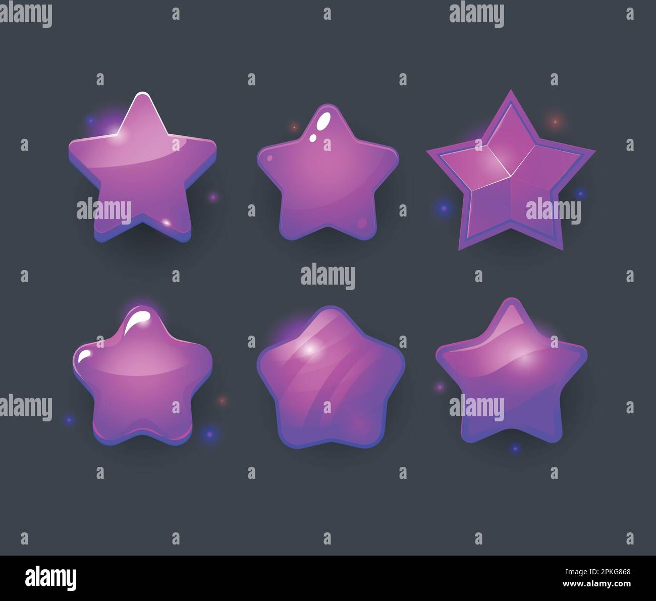 Vector star icons set. Collection icon design for game, ui, banner ...