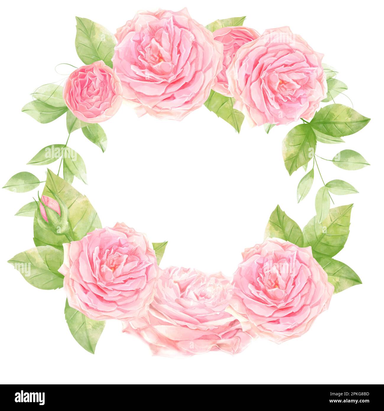 Watercolor floral illustration bouquet set with leaves, roses ...