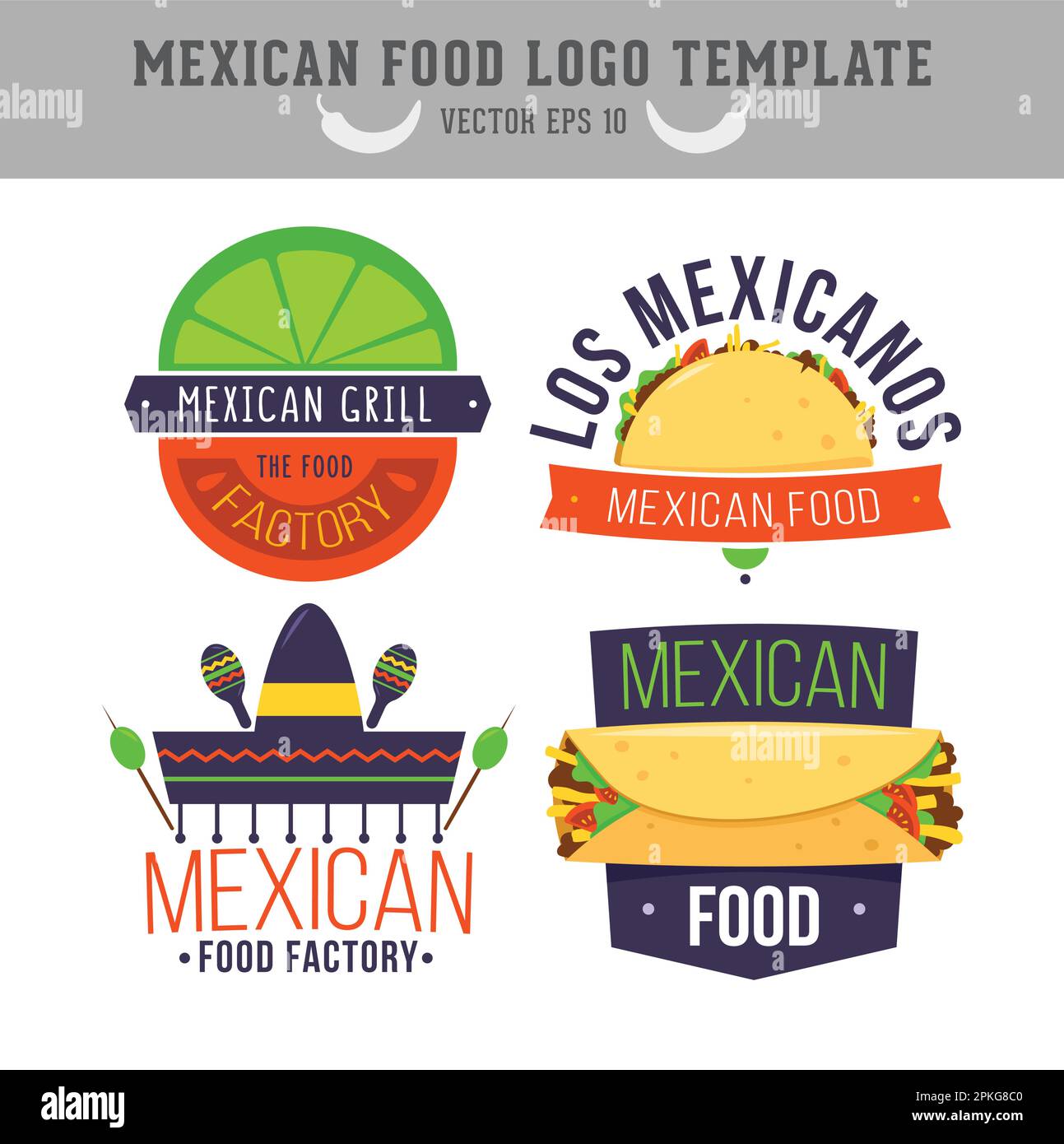 Mexican food logo. Logo design food vector template Stock Vector Image ...