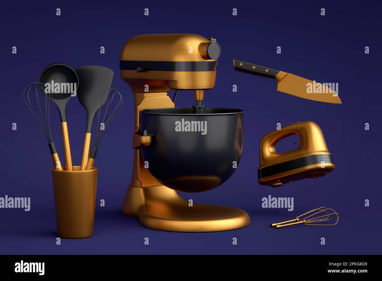 Mixer and hand mixer with kitchen utensil for preparation of dough on ...