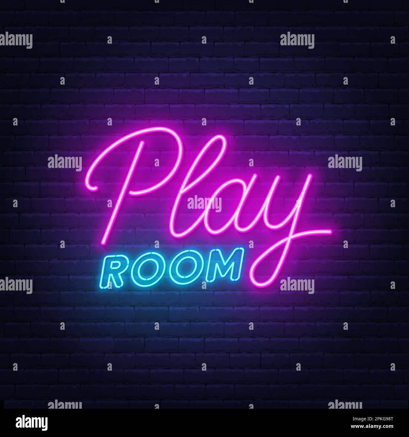 Play Room neon sign on brick wall background Stock Vector Image & Art ...