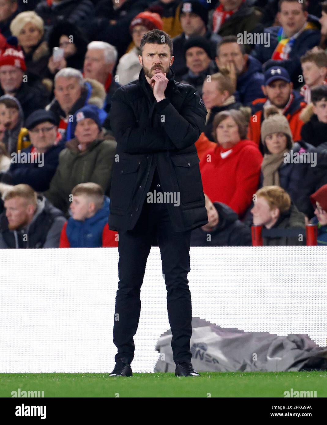 Middlesbrough manager Michael Carrick reacts on the touchline during ...