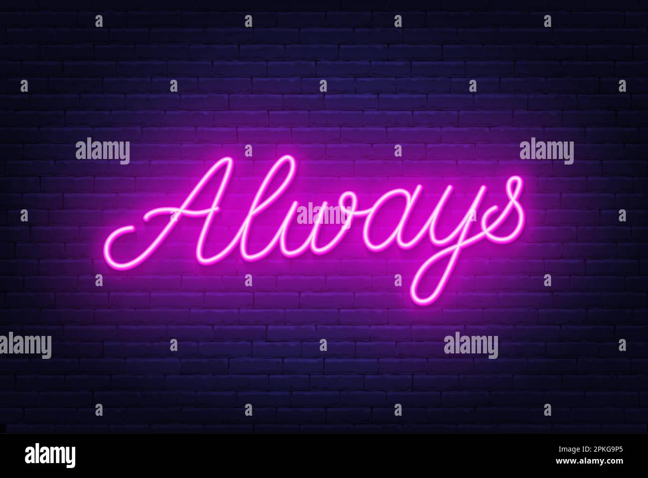 Always neon lettering on brick wall background Stock Vector Image & Art ...