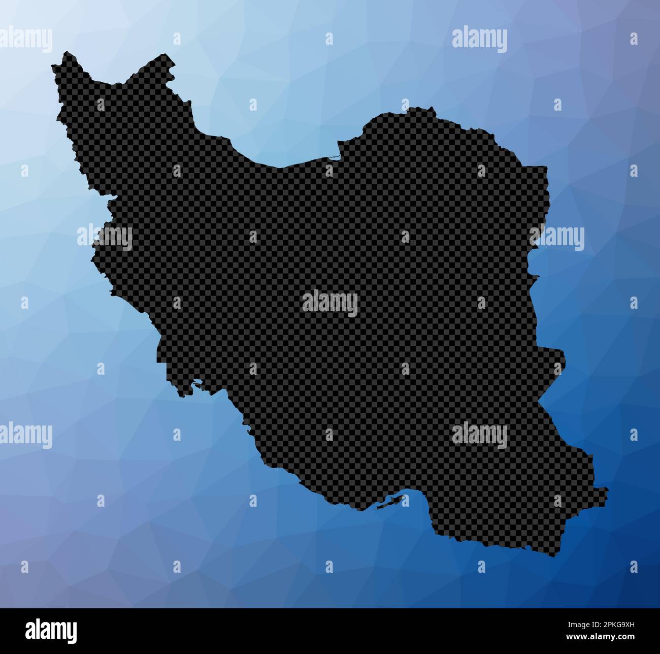 Iran geometric map. Stencil shape of Iran in low poly style. Modern ...