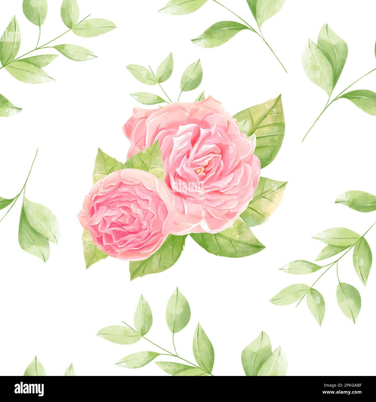 Seamless pattern with spring flowers and leaves.Floral pattern for ...