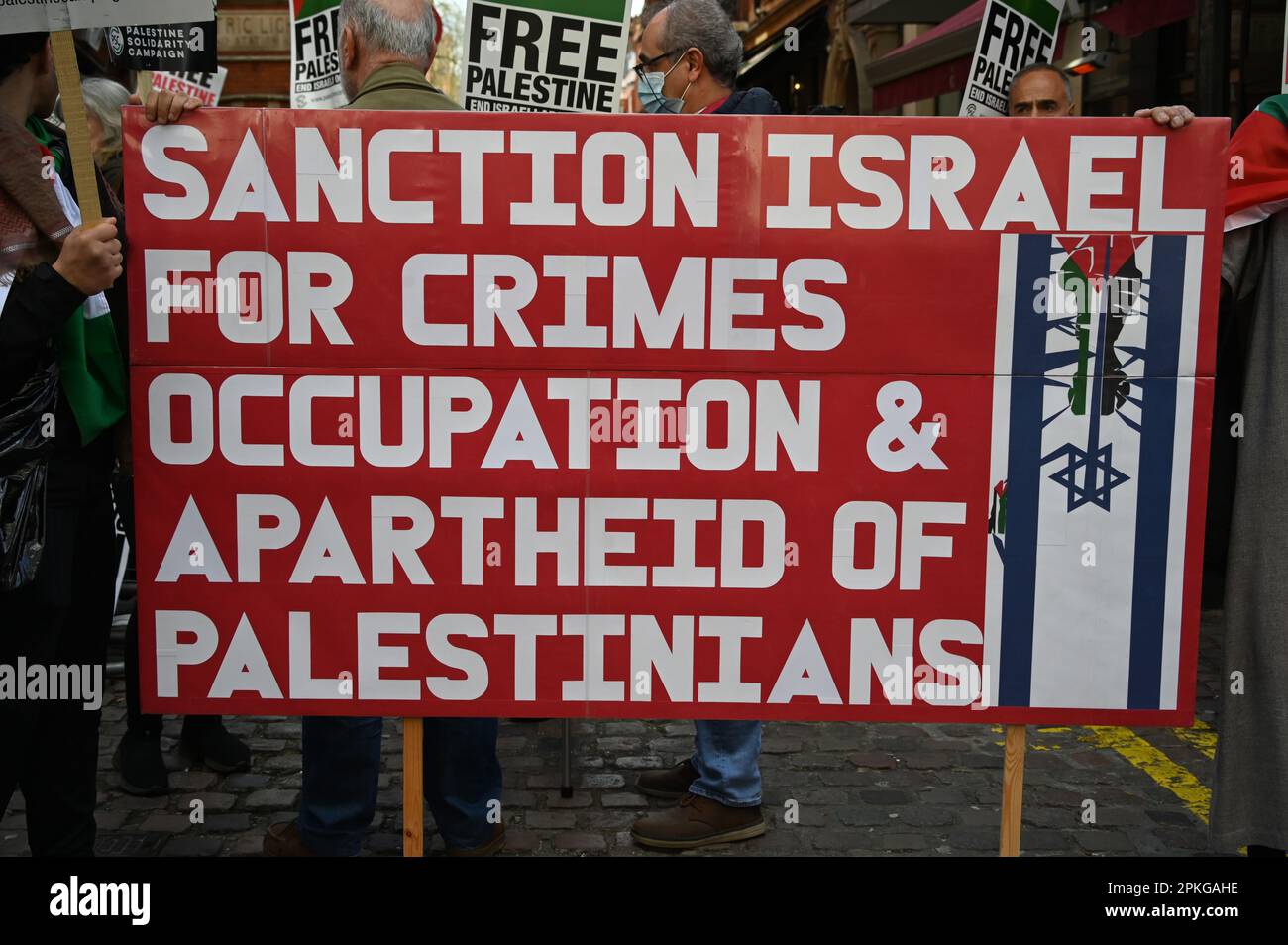 Israel Embassy, London, UK. 7th Apr, 2023. Demonstration against the ...