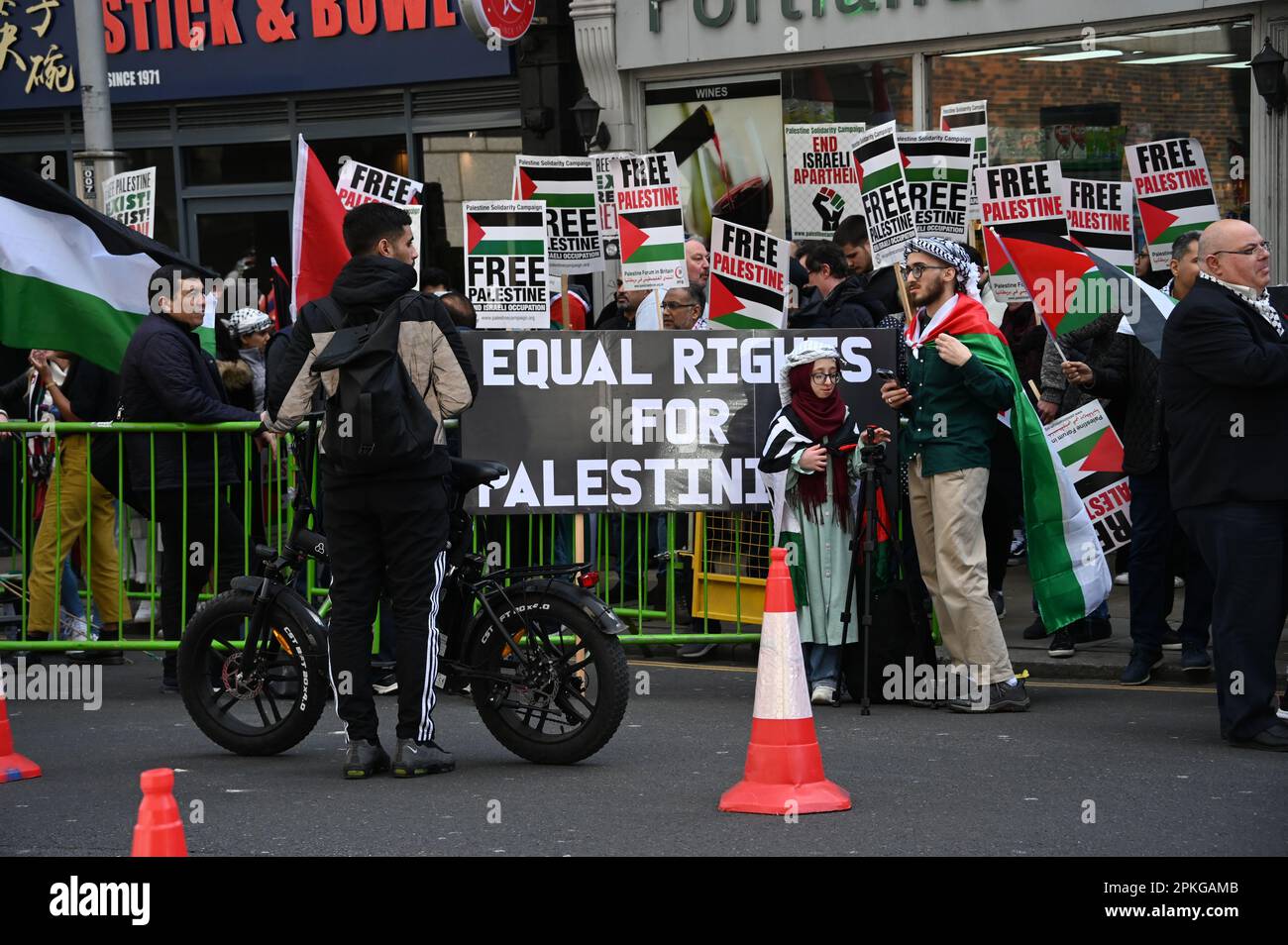 Israel Embassy, London, UK. 7th Apr, 2023. Demonstration against the ...