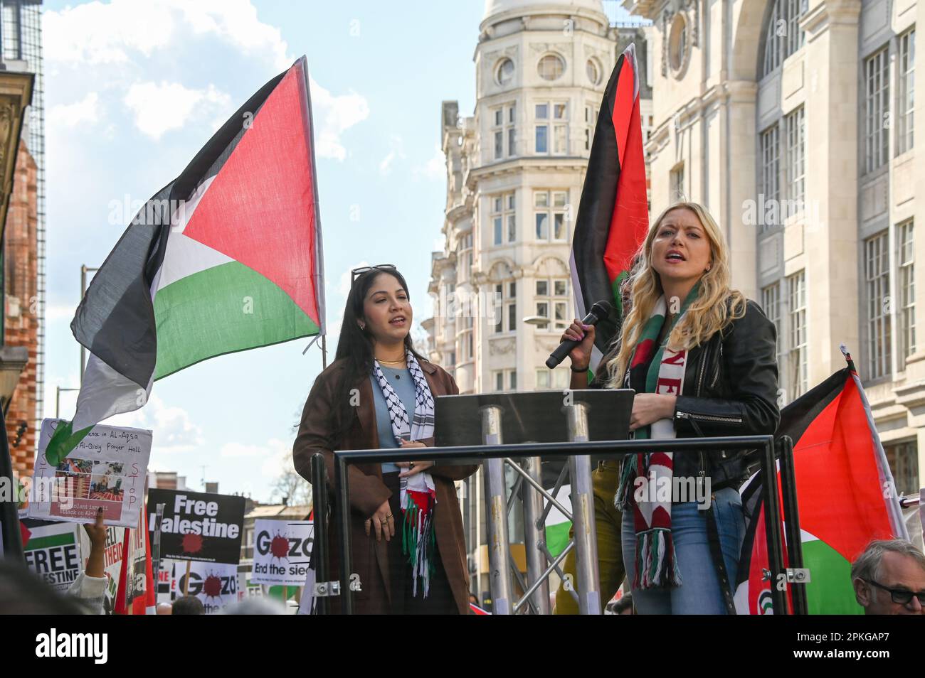 Israel Embassy, London, UK. 7th Apr, 2023. Demonstration against the ...