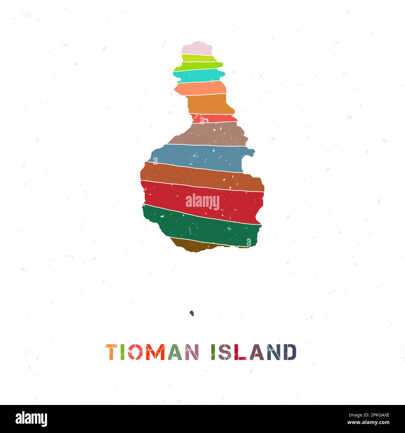 Tioman Island map design. Shape of the island with beautiful geometric ...