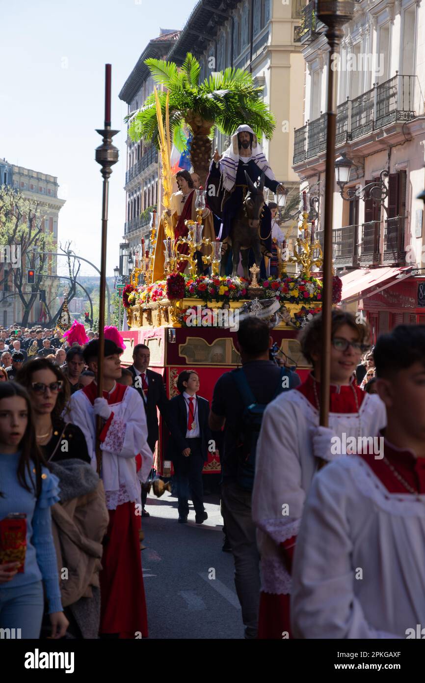 Madrid, Spain; April 2, 2023: Holy Week Procession of Palm Sunday ...