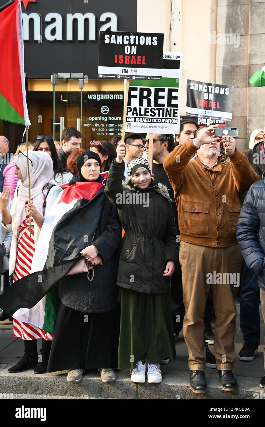 Israel Embassy, London, UK. 7th Apr, 2023. Demonstration against the ...