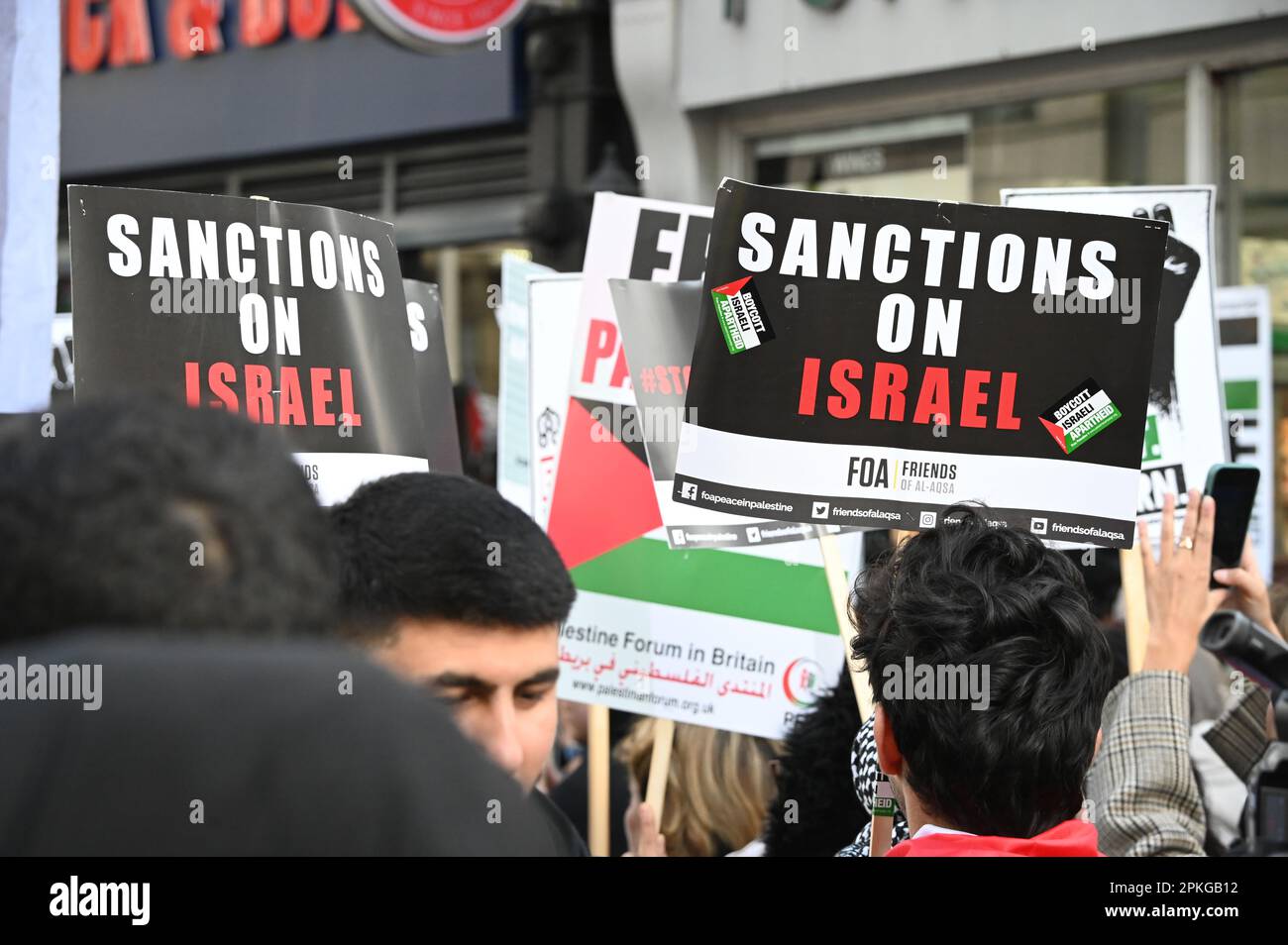 Israel Embassy, London, UK. 7th Apr, 2023. Demonstration against the ...
