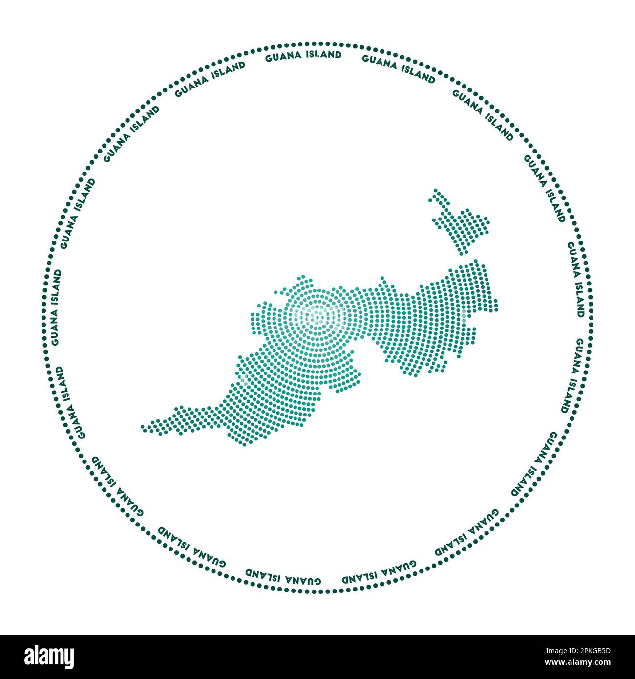 Guana Island round logo. Digital style shape of Guana Island in dotted ... Guana Island round logo. Digital style shape of Guana Island in dotted ...