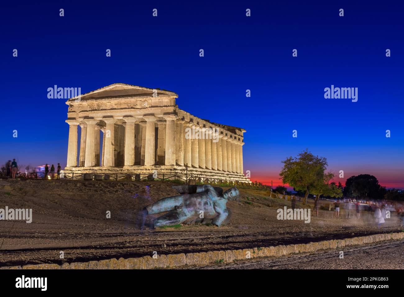 AGRIGENTO, ITALY - OCTOBER 31, 2022: Temple of Concordia in at night ...