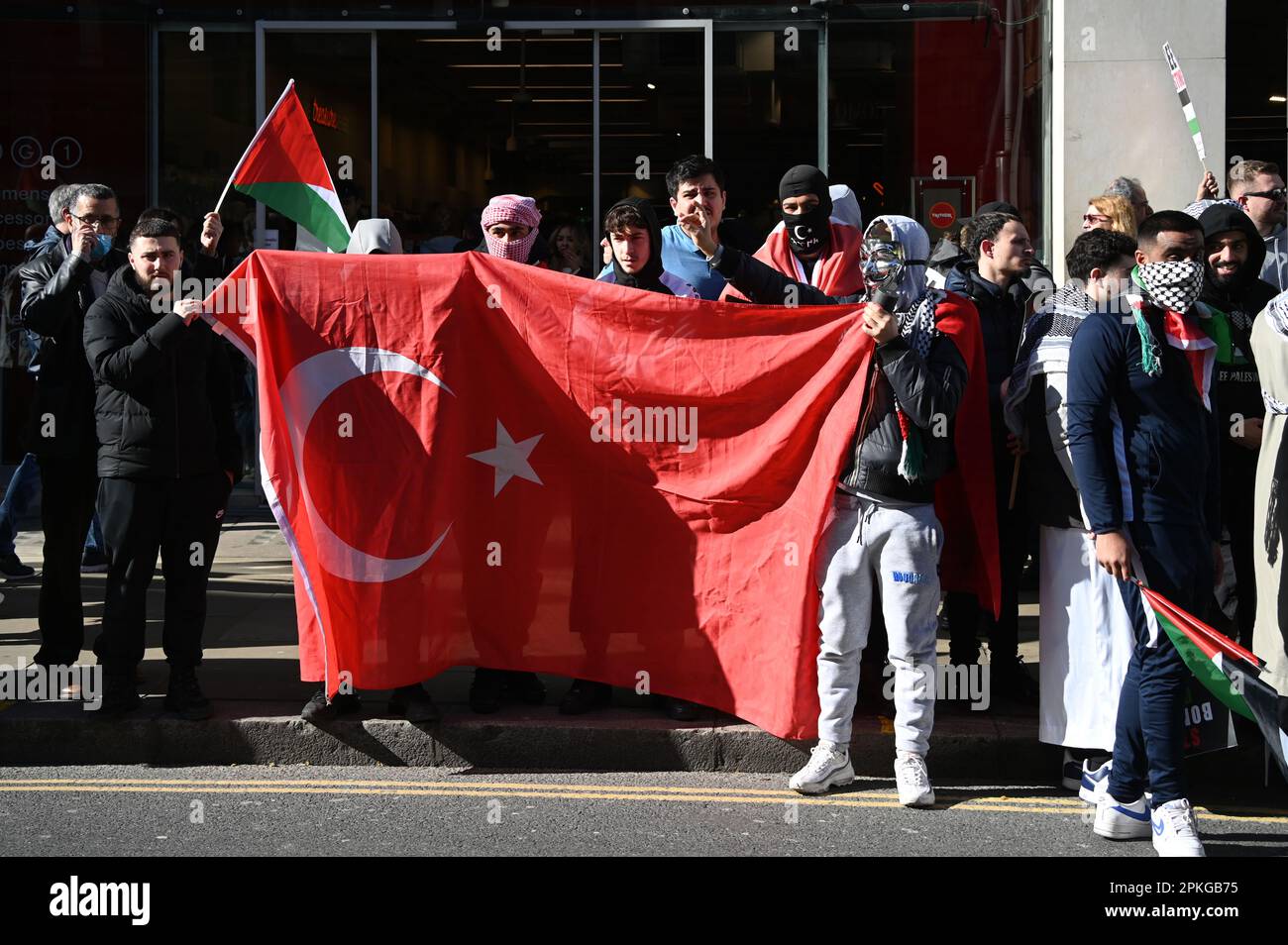 Israel Embassy, London, UK. 7th Apr, 2023. Demonstration against the ...