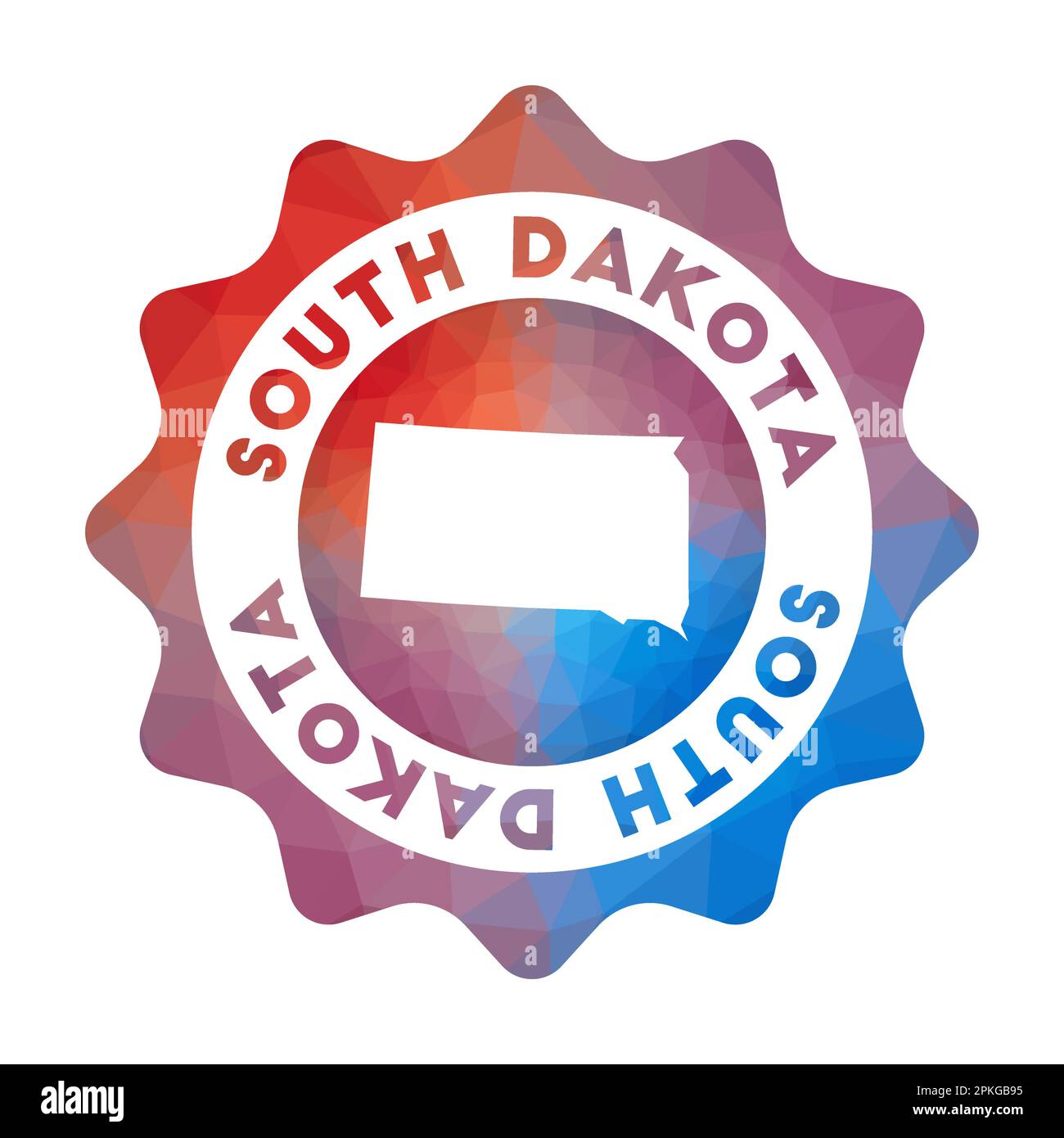 South Dakota low poly logo. Colorful gradient travel logo of the US ...