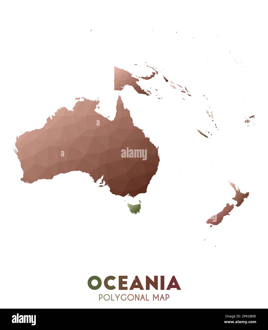 Oceania Map. Actual low poly style continent map. Unequaled vector ...