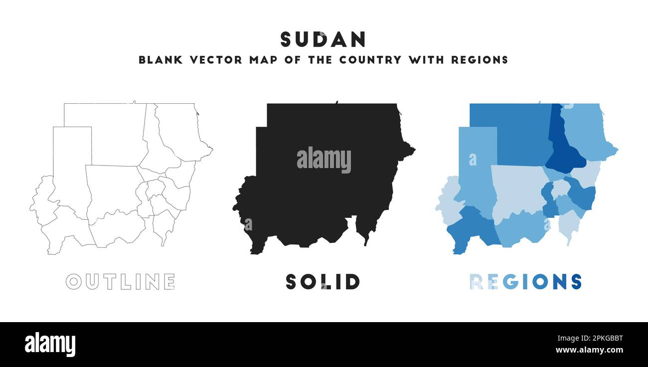 Sudan map. Borders of Sudan for your infographic. Vector country shape ...