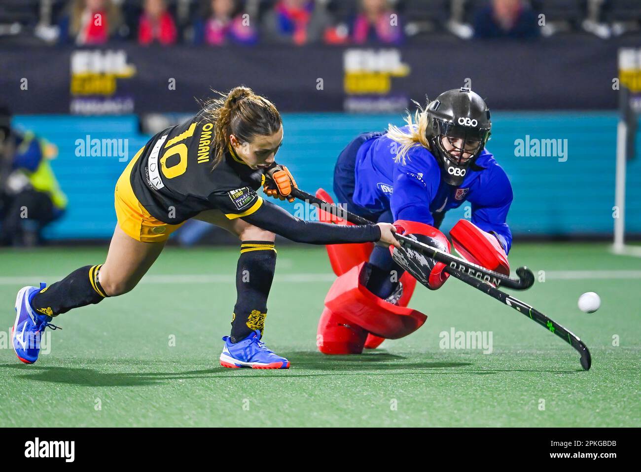 Amstelveen, Netherlands. 07th Apr, 2023. AMSTELVEEN, 07-04-2023, Wagener Stadion, Euro Hockey ...
