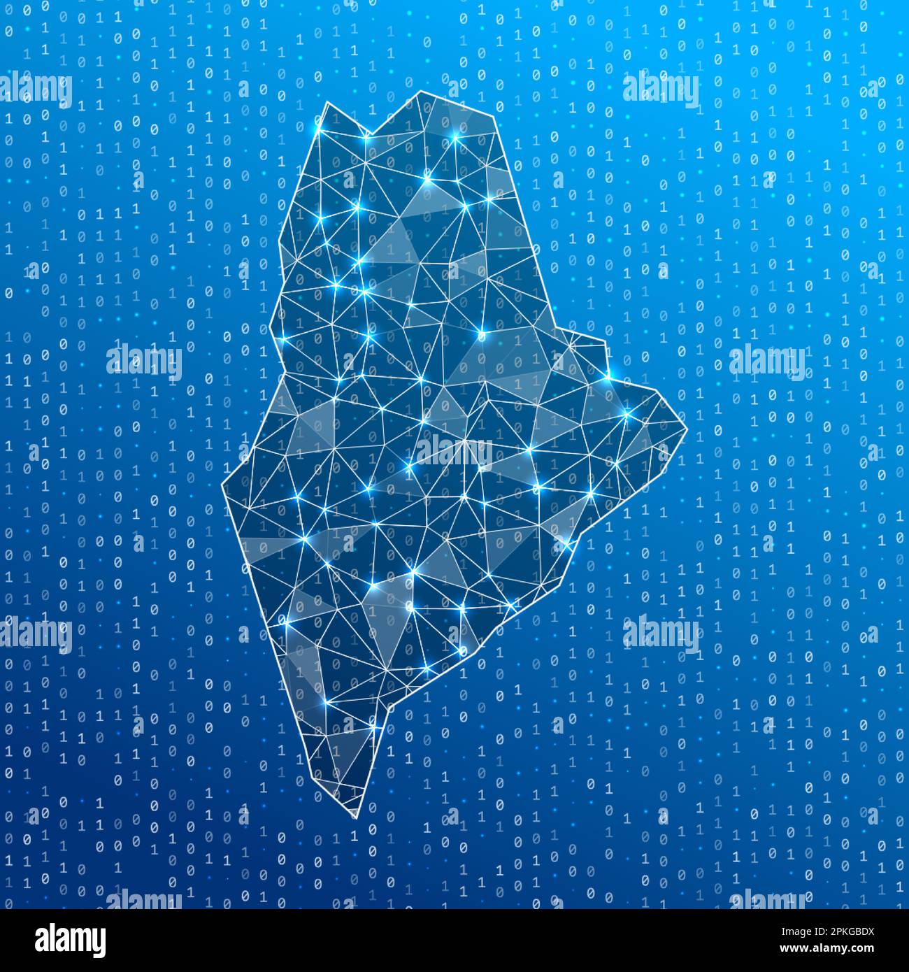 Network map of Maine. US state digital connections map. Technology ...
