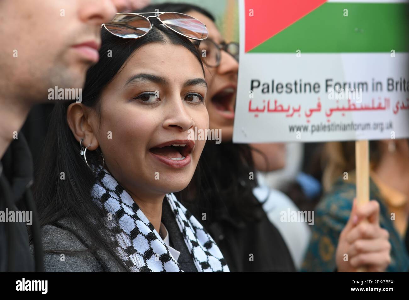 Israel Embassy, London, UK. 7th Apr, 2023. Demonstration against the ...