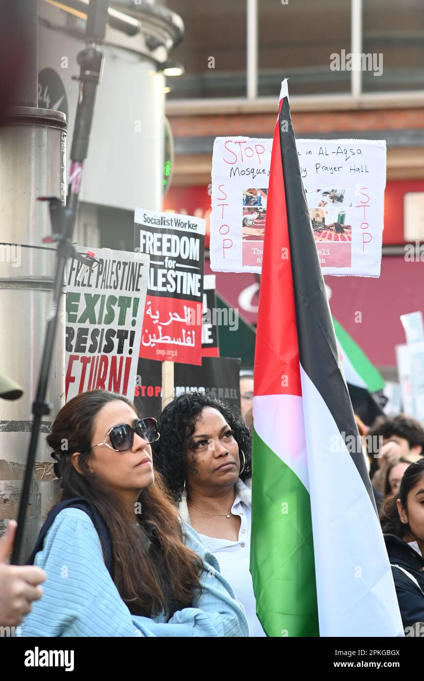 Israel Embassy, London, UK. 7th Apr, 2023. Demonstration against the ...